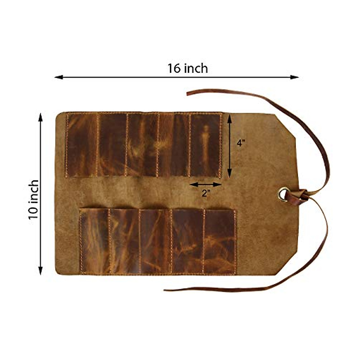 Leather Tool Roll Up Pouch - Leather Tool Wrench Roll/Chisel Bag by RUSTIC TOWN