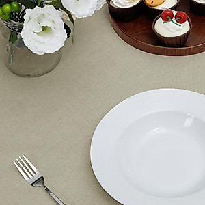 Easy-Going Faux Linen Waterproof Spill-Proof Tablecloth Stain Resistant Rectangle Table Cloth Wrinkle Free Decorative Fabric for Kitchen, Dining, Party, Weddings, Restaurants (52x70 in, Linen)