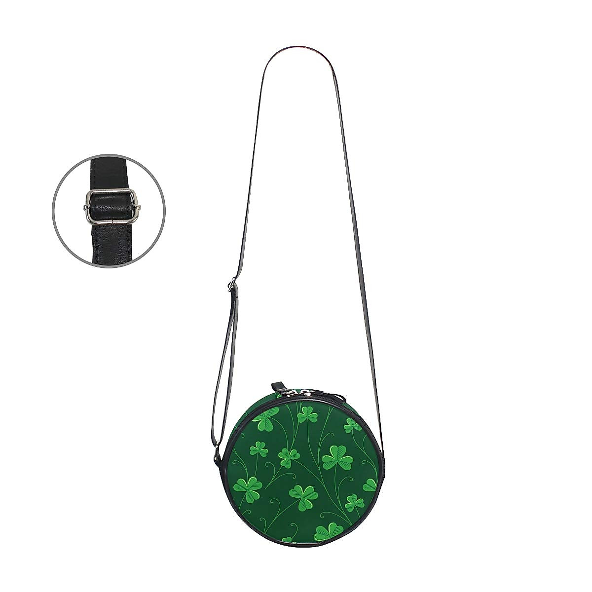 Purse Round Crossbody Bag for Women St Patrick's Day Shamrock Circle Purse Clutch