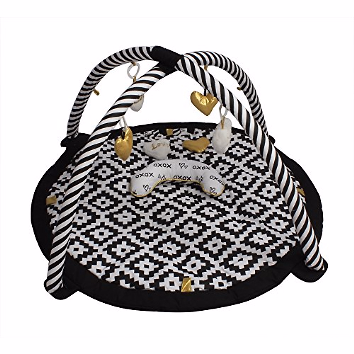 Bacati Love Baby A Countivity Gym with Mat, Black/Gold