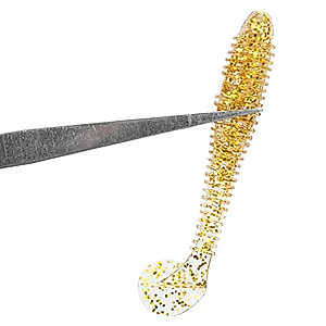 01 Fish Lure Bait, Shaped Luminous Paddle Tail Fishing Lures, Anti‑Corrosion Fishing Accessories Lifelike Lures for River Lake(#8 Golden)