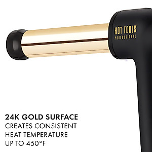 Hot Tools Pro Artist 24K Gold Curlbar Curling Wand Set | Long Lasting, Defined Curls (3/4, 1, 1¼, & 1½ in)