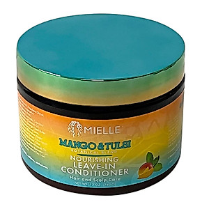Mielle Mango & Tulsi Nourishing Botanical Blend Infused with Mango Butter & Tulsi Leaves Scalp Care & Stronger Looking Curly Hair Types Styling Bundle Set 5 PCS