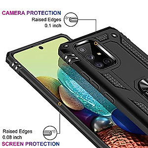 LUMARKE Galaxy A71 5G Case,Pass 16ft. Drop Tested Military Grade Cover with Magnetic Ring Kickstand Compatible with Car Mount Holder,Protective Phone Case for Samsung Galaxy A71 5G Black