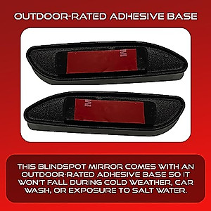 Utopicar Long Blind Spot Car Mirror - Aesthetic Convex Blindspot Mirrors, Engineered Design for Side Mirror (Blindspot), Up/Down Adjustable Car Blind Spot Mirror, Rear View Blind Spot Mirrors (2 Pack)