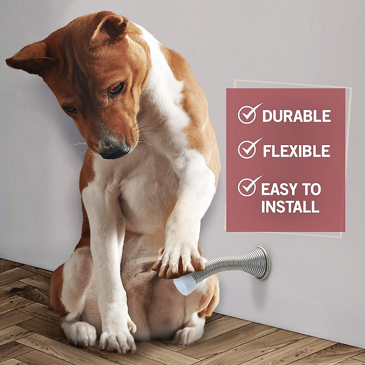 Jack N’ Drill 15-Pack Door Stopper 3.1-inch Heavy Duty and Flexible Door Stop to Protect Walls and Doors for Home or Office in Satin Nickel Finish, Easy to Install and 100% Child and Pet Friendly