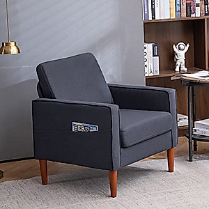 Gray Guest Chair, Office Reception Lobby Sofa Waiting Room Side Office Chair Linen Solid Wood Legs Reception Chairs for Waiting Room Office Home and Meeting Conference 31.5" L x 29.92" W x 33.46" H