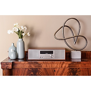 Toshiba TY-CWU700 Vintage Style Retro Look Micro Component Wireless Bluetooth Audio Streaming & CD Player Wood Speaker System + Remote, USB Port for MP3 Playback, FM Stereo Digital Tuner, AUX Input