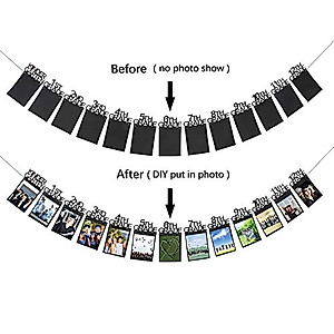 INNORU Graduation Photo Banner, Black 1st - 12th Grade Banner Congrats Graduate Sign - Grad Photo Props Decorations Supplies