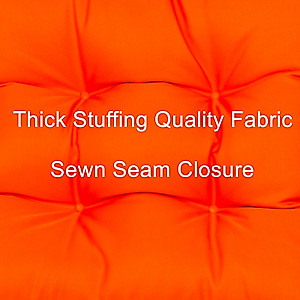 QILLOWAY Outdoor Patio Wicker Seat Cushions Group Loveseat/Two U-Shape/Two Lumbar Pillows for Patio Furniture,Wicker Loveseat,Bench,Porch,Settee of 5 (Orange)