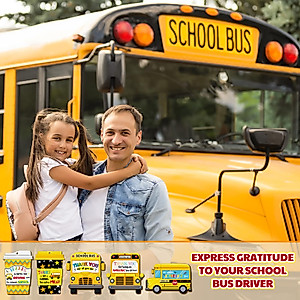 Dunzoom 10 Pcs Wooden Christmas Gift Card Sleeves School Bus Driver Appreciation Gift Card Holders Latte Coffee Thank You Gifts for School Bus Driver Supplies (Gift Card Not Included)