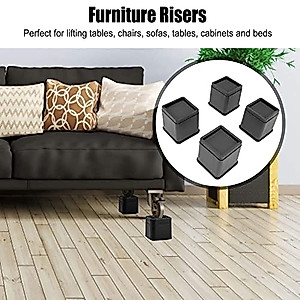 KJAOYU Bed Risers4pcs Stackable Furniture and Bed Risers Anti Slip Rubber Pad Lifts Up Riser for Sofa Bed Chair