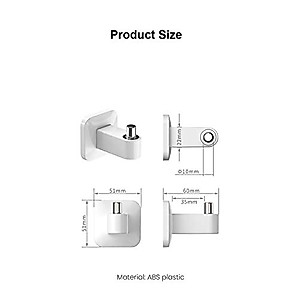 Fysupotsu Adhesive Shower Hooks for Towels, Self Adhesive Shower Hanger Hooks, Modern Shower Towel Hook for Wall Bathroom Hanging Coat, Hat, Towel Robe Hook Rack Wall Mount 4-Packs (White)