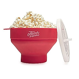 Large Silicone Microwave Popcorn Popper with Collapsible Bowl & Lid [Popcorn & Bags Included] Jacobs Farms Popcorn