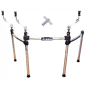Alesis DM10 MK II Chrome Metal Electronic Drum Rack with 3 Cymbal Mounts and Silverline Audio Drum Key Bundle [Compatible with most Alesis/Roland/Yamaha/Simmons/Ion Sets]