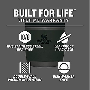 Stanley Adventure To Go Insulated Food Jar - 12oz - Stainless Steel Insulated Food Container with Leak Proof Lid - BPA-Free and Dishwasher Safe