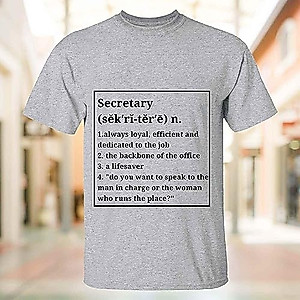 Funny Gift Friend Gift For Receptionist Administrator Secretary Definition Men Women White Gray T Shirt