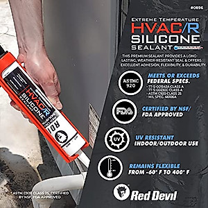 Red Devil 089650 Extreme Temperature HVAC/R Silicone Sealant, Long-Lasting Weather-Resistant Adhesive, 280 ml, Aluminum, 1-Pack