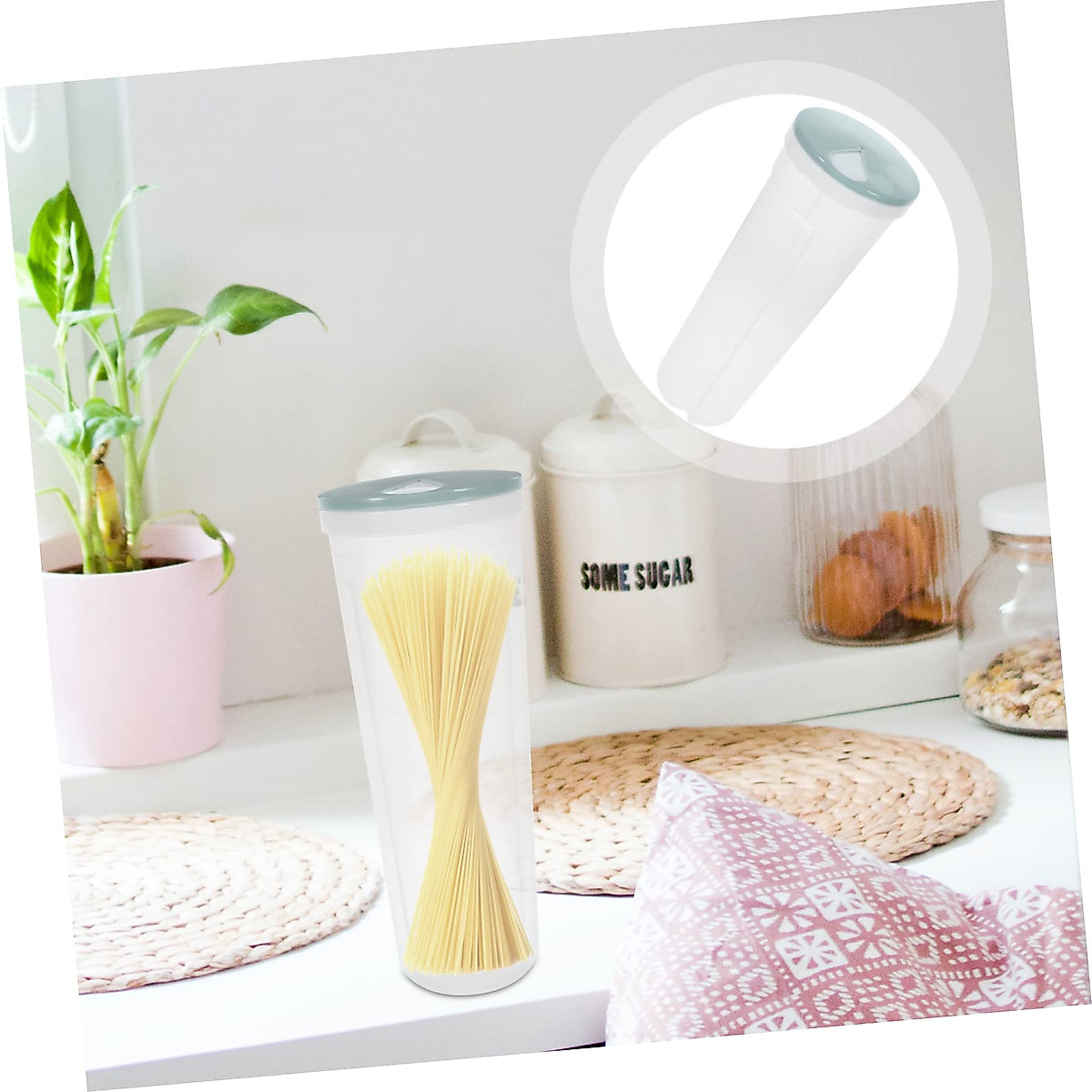 PRETYZOOM Pantry Containers Lids Airtight Large Pasta Organizer for Kitchen Easy to Find and Store