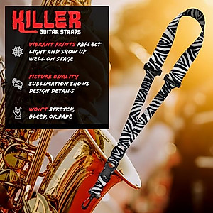 Killer-Q Saxophone Strap - Stylish Quick Release, Adjustable Sax Neck Straps, Fire Print