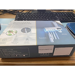 TAISHAN UV Toothbrush Sanitizer Holder，Sterilizer for All Toothbrushes,Shaver Available， Wall Mount Sticker Plus Toothpaste Dispenser, Wireless Charging，Solar Panel & Sensor