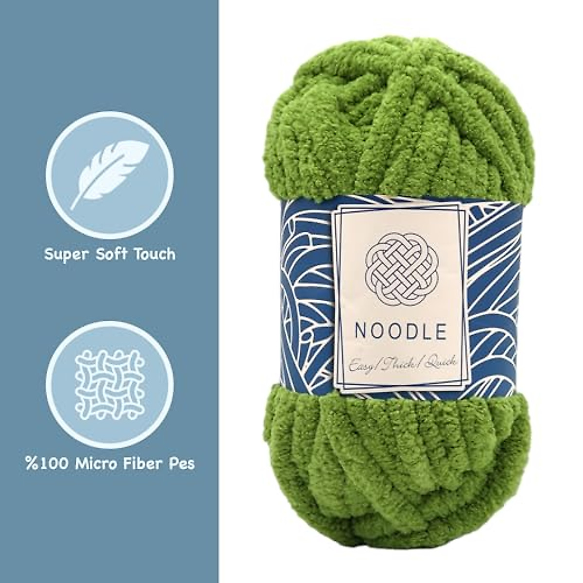 Blanket Extra 1 Pack 250g/8.81oz Polyester 6 Super Bulky (Jumbo) 38 yds Knitting Crochet Crafts & Amigurumi Chunky Chenille Yarn Home Decor (Green)