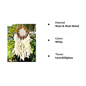 Rooh Dream Catcher ~ White Magic Wreath Dream Catcher ~ Handmade Mandala Hangings for Positivity (Can be Used as Home Décor Accents, Wall Hangings, Garden, Car, Outdoor, Bedroom)