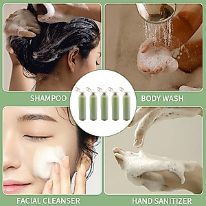 5pcs Green Plastic Empty Squeeze Bottles,Travel Shampoo Bottles,Squeeze Bottles with Flip Cap,8.8oz 260ml Leak Proof Refillable Container for Face Cream, Lotion, Shampoo, Conditioner