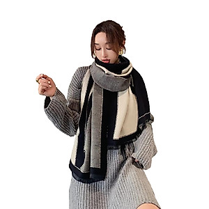 Large Pashmina Shawls and Wraps for Women Evening Dresses Extra Long Soft Cashmere Feel Birthday Gifts Throw Warm Winter Womens Fall Scarfs Shawls and Wraps for Wedding Christmas in White and Black