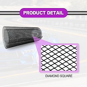 Universal 40"x13" Car Grill Mesh - Aluminum Alloy Automotive Grille Insert Bumper 4x8mm Rhombic Hole, 100x33cm Automotive Grille Insert Bumper, Multifunctional Grille Mesh Roll, Fit for Car Bumper