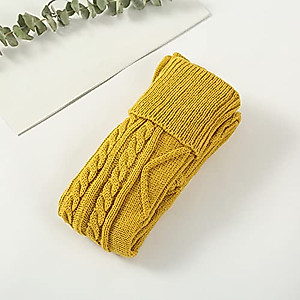 Quealent Women Casual Wool Pile Socks Soild Color Over Knee Woolen Stockings Riding Dildo (C, One Size)