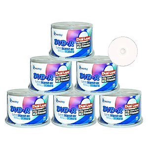 Smartbuy 300-disc 8.5gb/240min 8X DVD+r Dl Dual Layer Double Layer White Inkjet Hub Printable Blank Data Recordable Media Disc Spindle