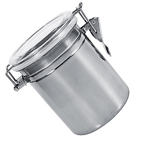 Food Containers, Container Set with Clear Arylic Lid and Locking Clamp Lid Stainless Steel Airtight Canister,Food Storage (L)