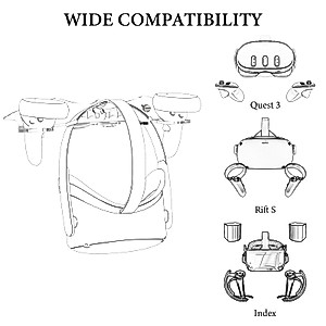 Geekria VR Wall Mount Stand Compatible with Meta Q3/QPro/Q2/Valve Index/HTC Vive/Playstation VR Game Accessories Storage Stand Holder Hook VR Headset (Clear)