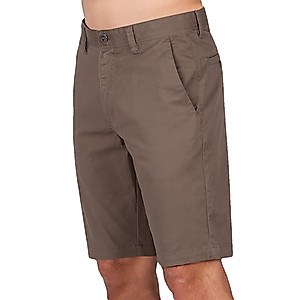 Volcom Men Stretch Modern Fit 21" Chino Short, Mushroom, 33