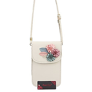 Fawziya Coin Purse Id Lanyard Flower Evening Bags And Clutches For Women Cell Phone Bags-Beige