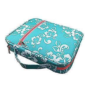 Bible Storage Bag, Bible Cover Case Carrier Carrying Bag Book Protector Pouch, Floral Pattern Flower Print Scripture Carrying Case Journaling Storage Organizer for Boys Kids Toddler
