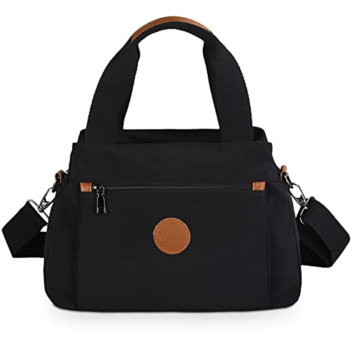 DIRRONA Fashion Women Handbag Canvas Ladies Shoulder Bag Womens Bag Multifunctional Crossbody Bag for Work Travel Casual Daily Nylon Handbags Black B