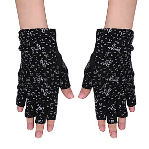 Fingerless Gloves Cotton Cycling Gloves for Women Girls Anti Slip Gloves Cotton Driving Gloves Riding Gloves Breathable Touchscreen Gloves Sun Gloves Outdoor Sports Gloves