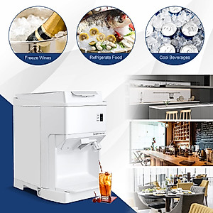 PETSITE Electric Ice Crusher Shaver, 460W Adjustable Shaved Ice Maker Machine, 265LBS/H, Snow Cone Maker for Home and Commercial Use, White