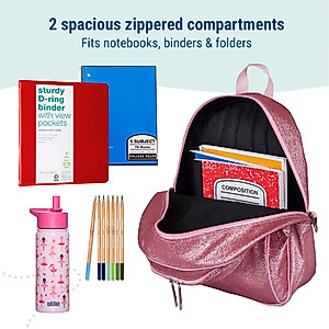 Wildkin 15-inch Kids Backpack – Durable, Padded, Adjustable for School & Travel - Pink Glitter
