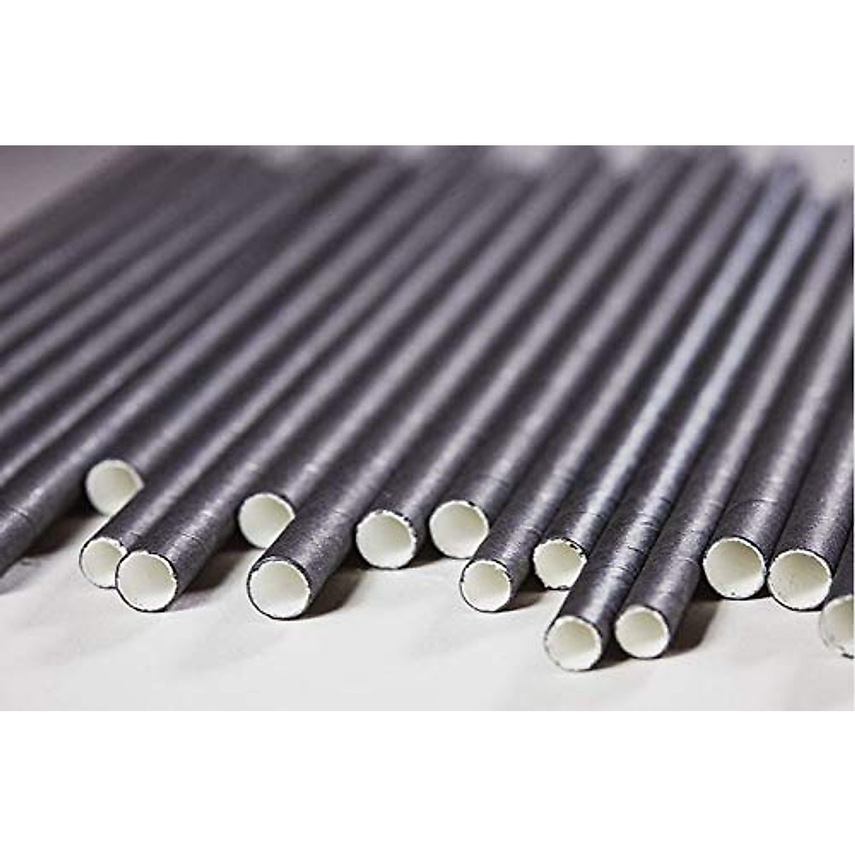 100 Black Biodegradable Paper Straws co-Friendly Biodegradable Drinking Straws Bulk for Party Supplies, Bridal/Baby Shower, Birthday, Mixed Drinks, Weddings, Restaurant, Food Service, Drink Stirrer