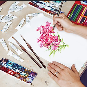 Small Paint Brush Miniature Brushes. Fine Tip Series 4pc 000 Paintbrushes Set for Art Watercolor Acrylics Oil - Model Craft Warhammer Airplane Kits Nail Paint by Numbers Micro Detail Hobby Painting