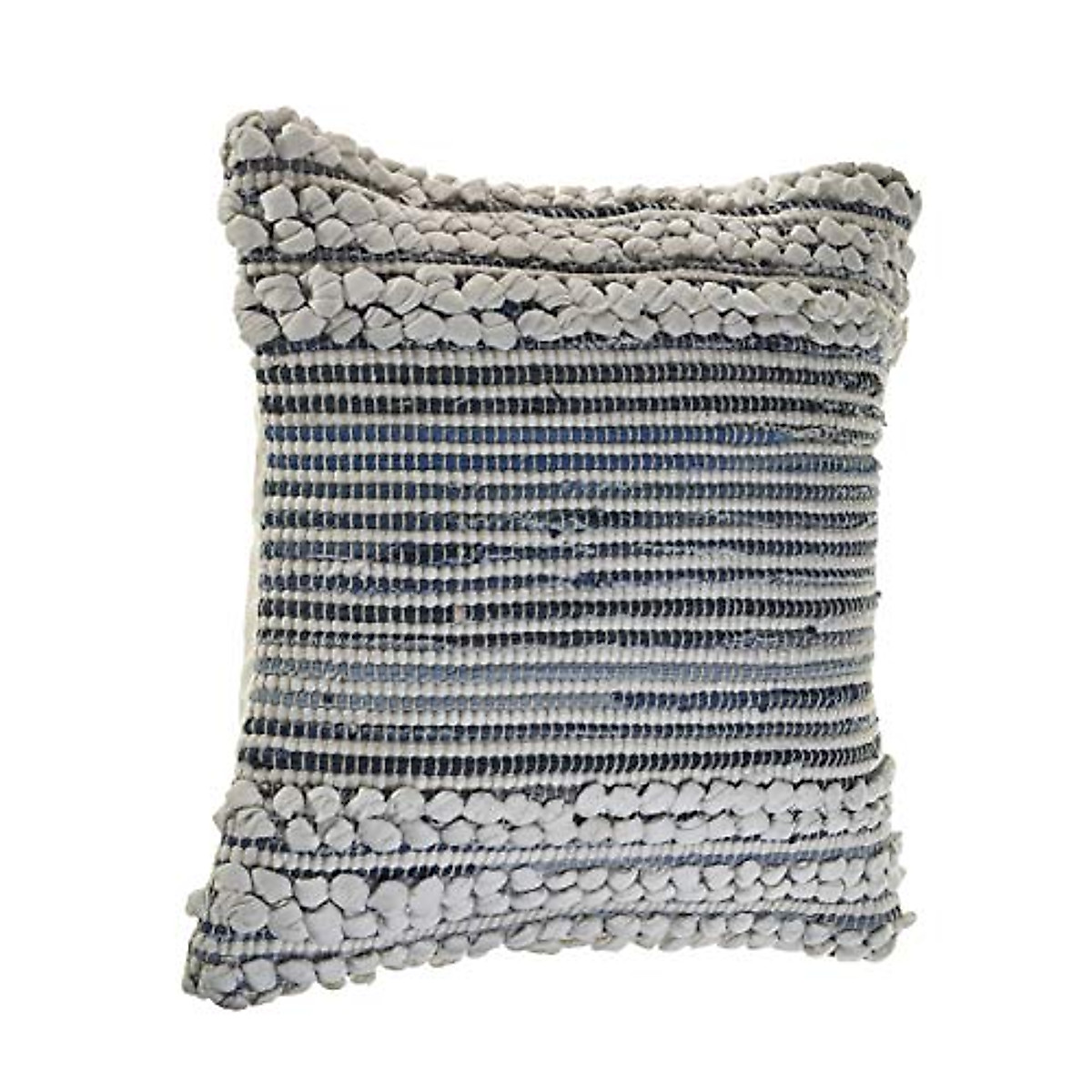 LR Home - LR07435-BLOIIPL Bold Textured Navy Throw Pillow Area Rug, 18" x 18", Blue/Ivory