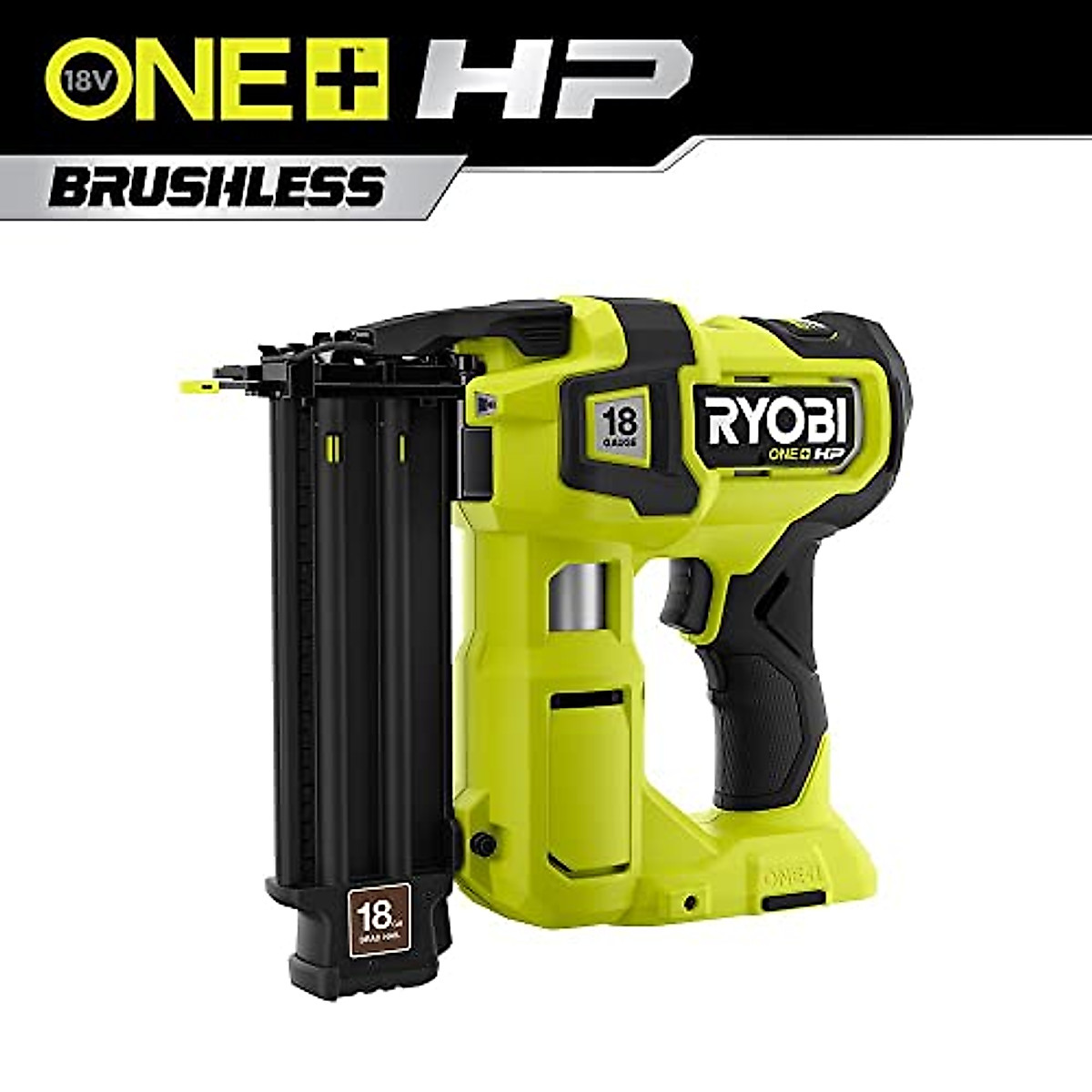 RYOBI ONE+ HP 18V 18-Gauge Brushless Cordless AirStrike Brad Nailer P322 (Tool Only) (Renewed)
