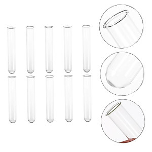 Gatuida 20pcs Crimp Test Tube Clear Tubes Scientific Experiments Test Tubes Small Vials Scientific Experiments Container Clear Test Vials Test Tubes for Experiments Storage Tubes Glass