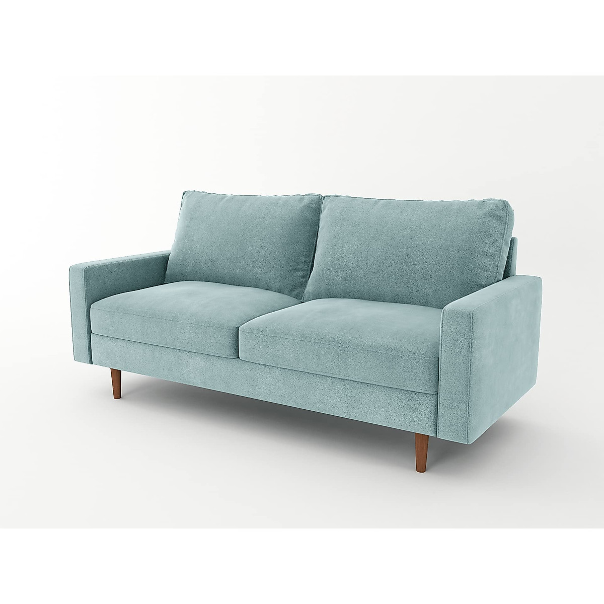 SILKIR 3-Person Couch for Living Room | Perfect for: Apartment/Studio/Office & Small Space | Velvet Fabric | Fast and Easy Assembly Modern Contemporary Mid-Century, 70 Inch Sofa, Aqua Turquoise