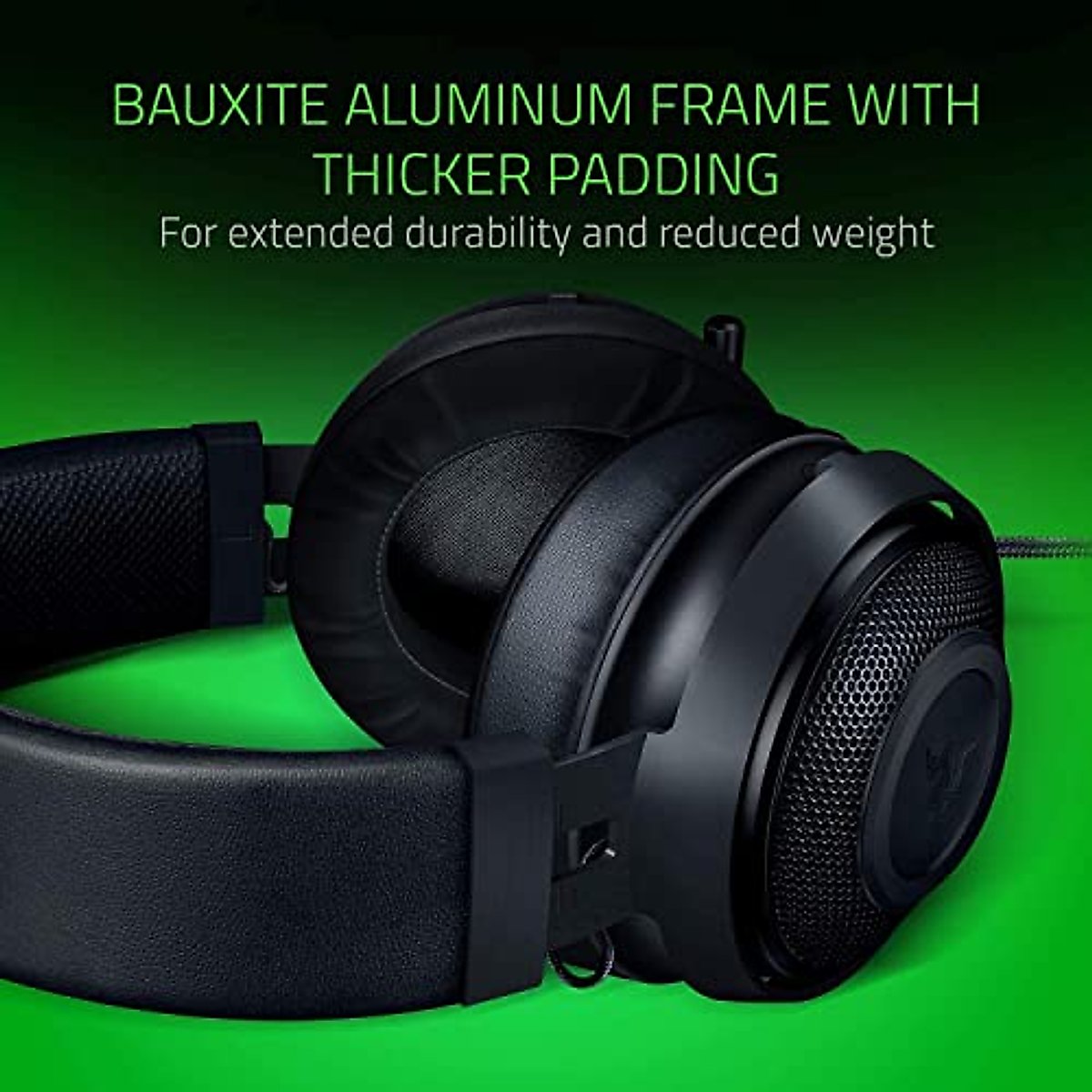 Razer Kraken - Cross-Platform Wired Gaming Headset (Custom Tuned 50mm Drivers, Unidirectional Microphone, 3.5mm Cable with in-line Controls, Cross Platform Compatible) Black