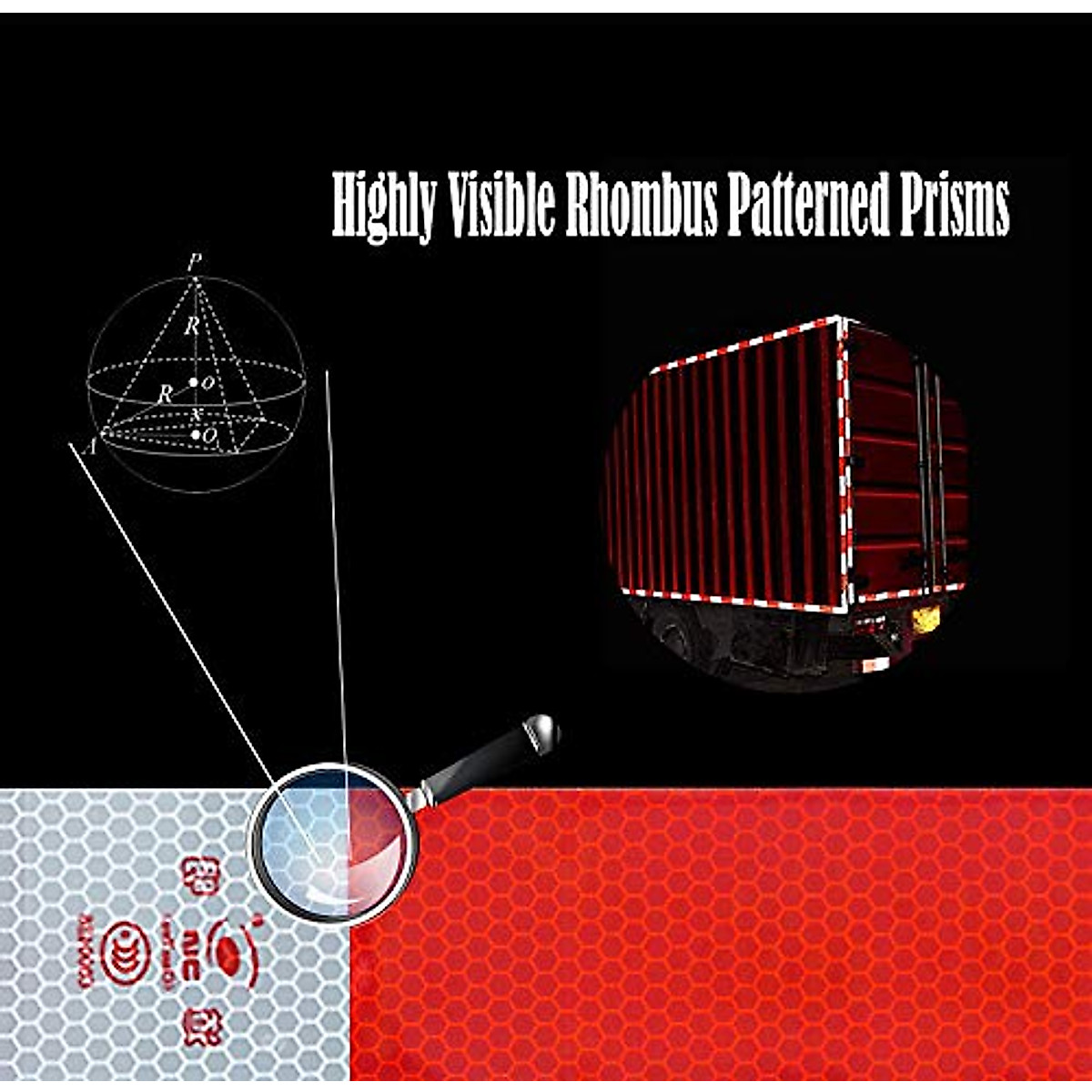 WONDER POINT 2" X 164FT DOT-C2 Reflective Tape -6" Red x 6" White Waterproof Reflector Conspicuity Tape - Safety Sticker Strips for Trailers, Cars, Trucks, Warning Tape Automative Accessories