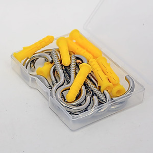 Megoto 8pcs 0.157-1.97 Inch 304 Stainless Steel Screw-in Hooks Eye Bolt Ceiling Hook Tapping Screw Hanger (Open Loop M4x50)